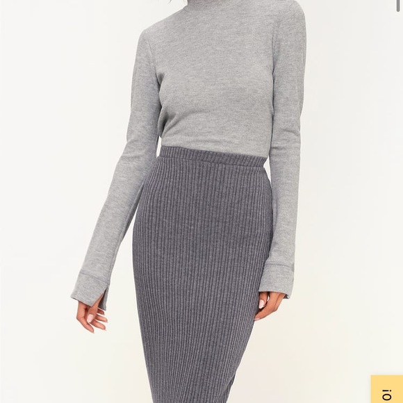 O'Neill | Skirts | Oneill Grey Midi Ribbed Skirt | Poshmark